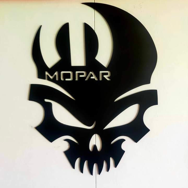 Mopar Skull | NZ MADE Steel Art – High Voltage Custom Metal Art