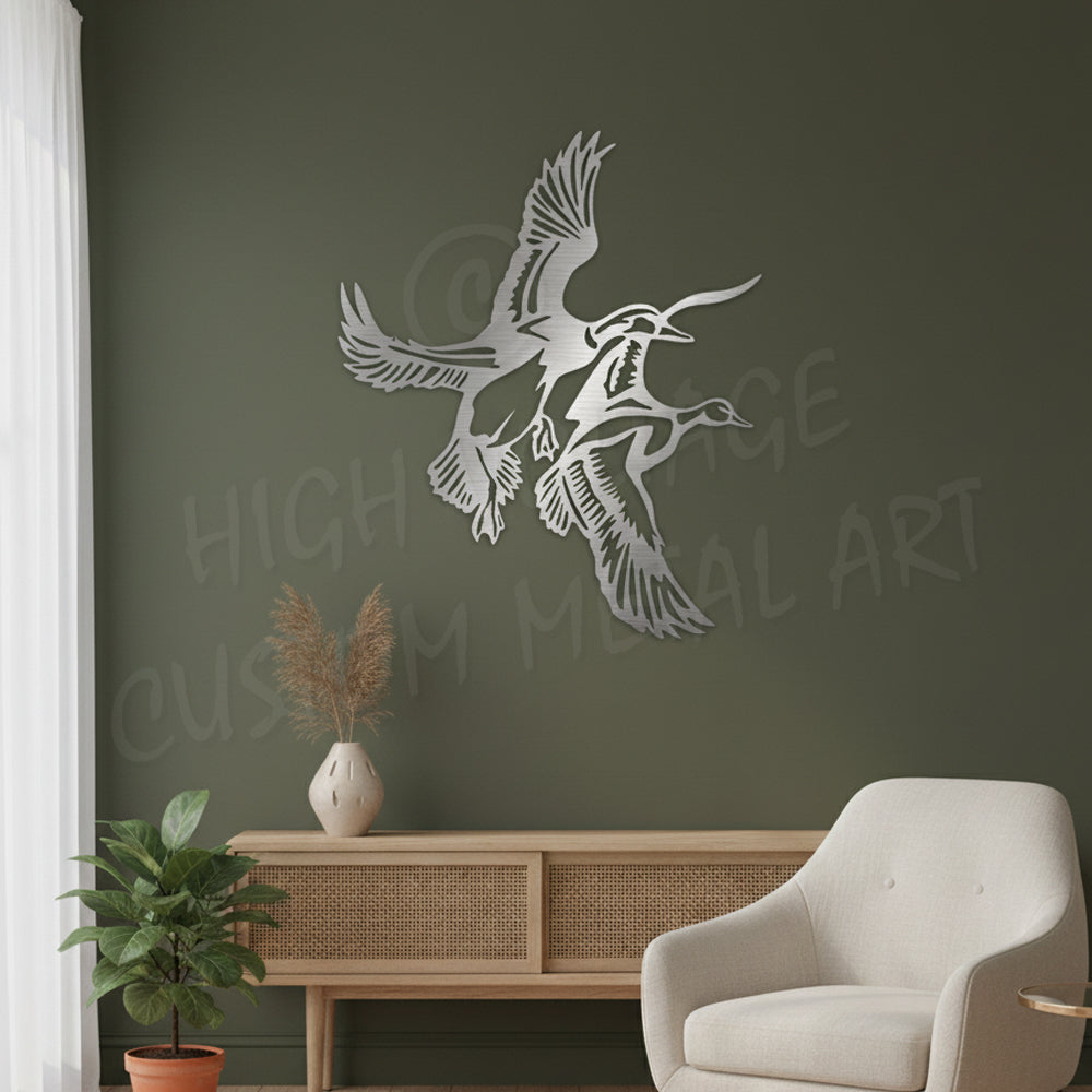 Flying Ducks | NZ MADE Steel Art – High Voltage Custom Metal Art