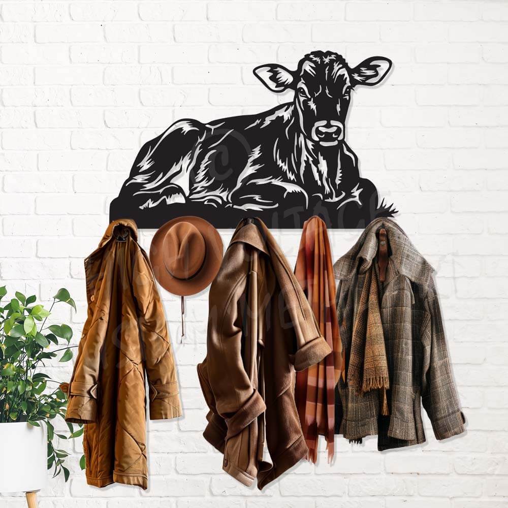 Jersey Cow Coat Rack | NZ MADE Steel Art – High Voltage Custom Metal Art