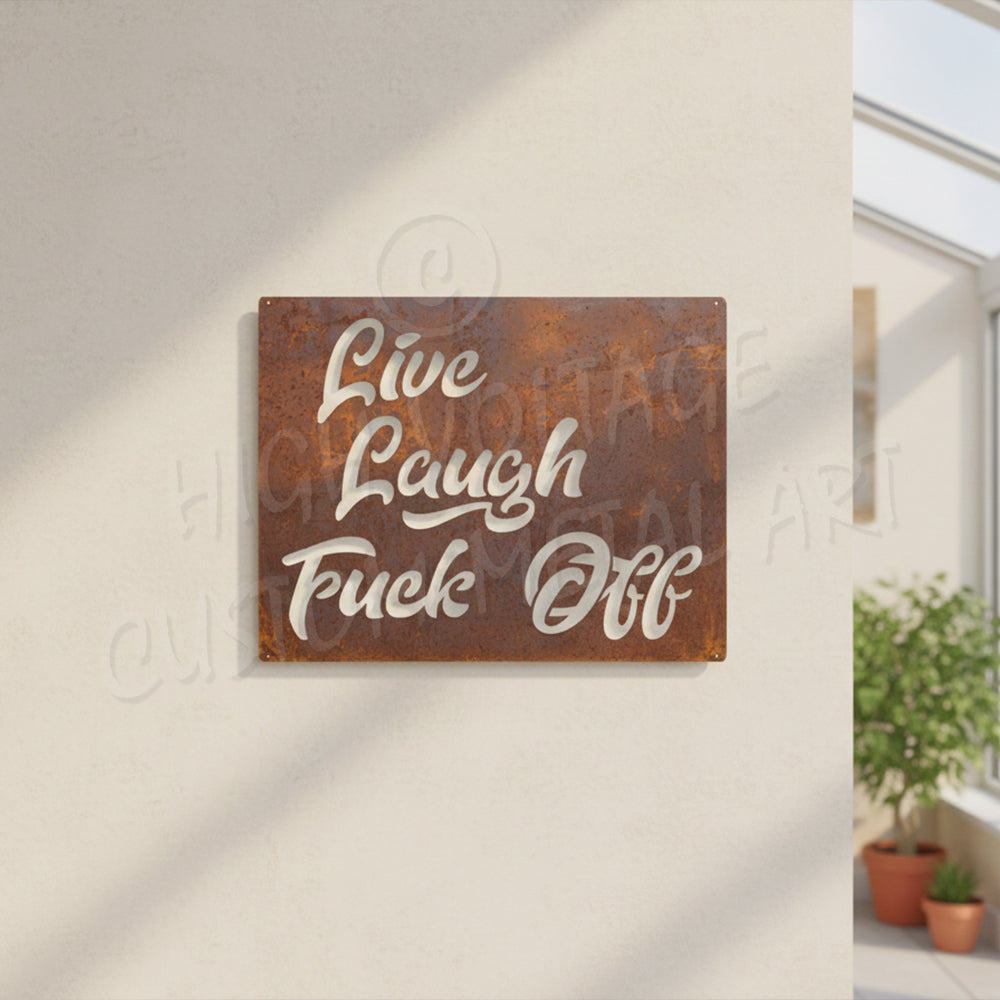 Live, Laugh Sign | NZ MADE Steel Art – High Voltage Custom Metal Art