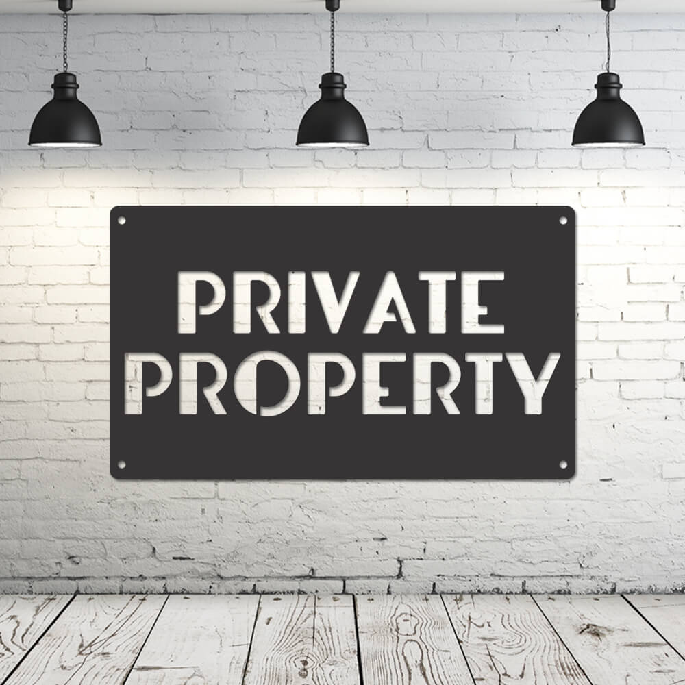 Private Property | NZ MADE Steel Art – High Voltage Custom Metal Art