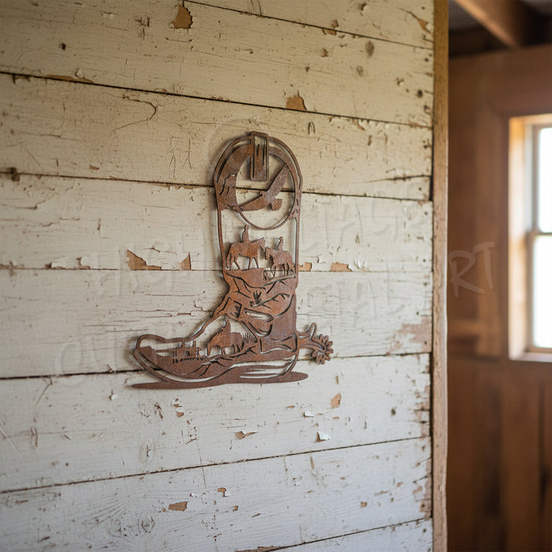 Cowboy Boot | NZ MADE Steel Art – High Voltage Custom Metal Art