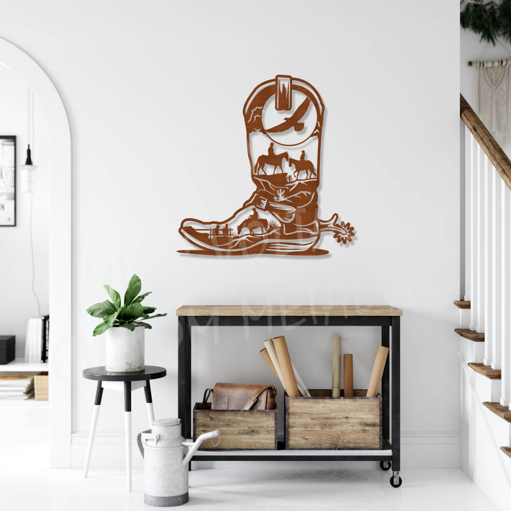 Cowboy Boot | NZ MADE Steel Art – High Voltage Custom Metal Art