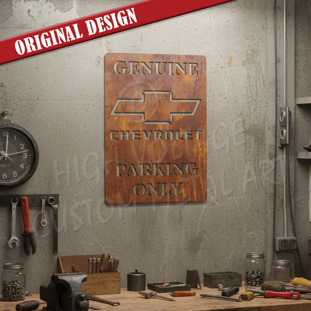 Genuine Parking - Chevrolet | NZ MADE Steel Art – High Voltage Custom ...